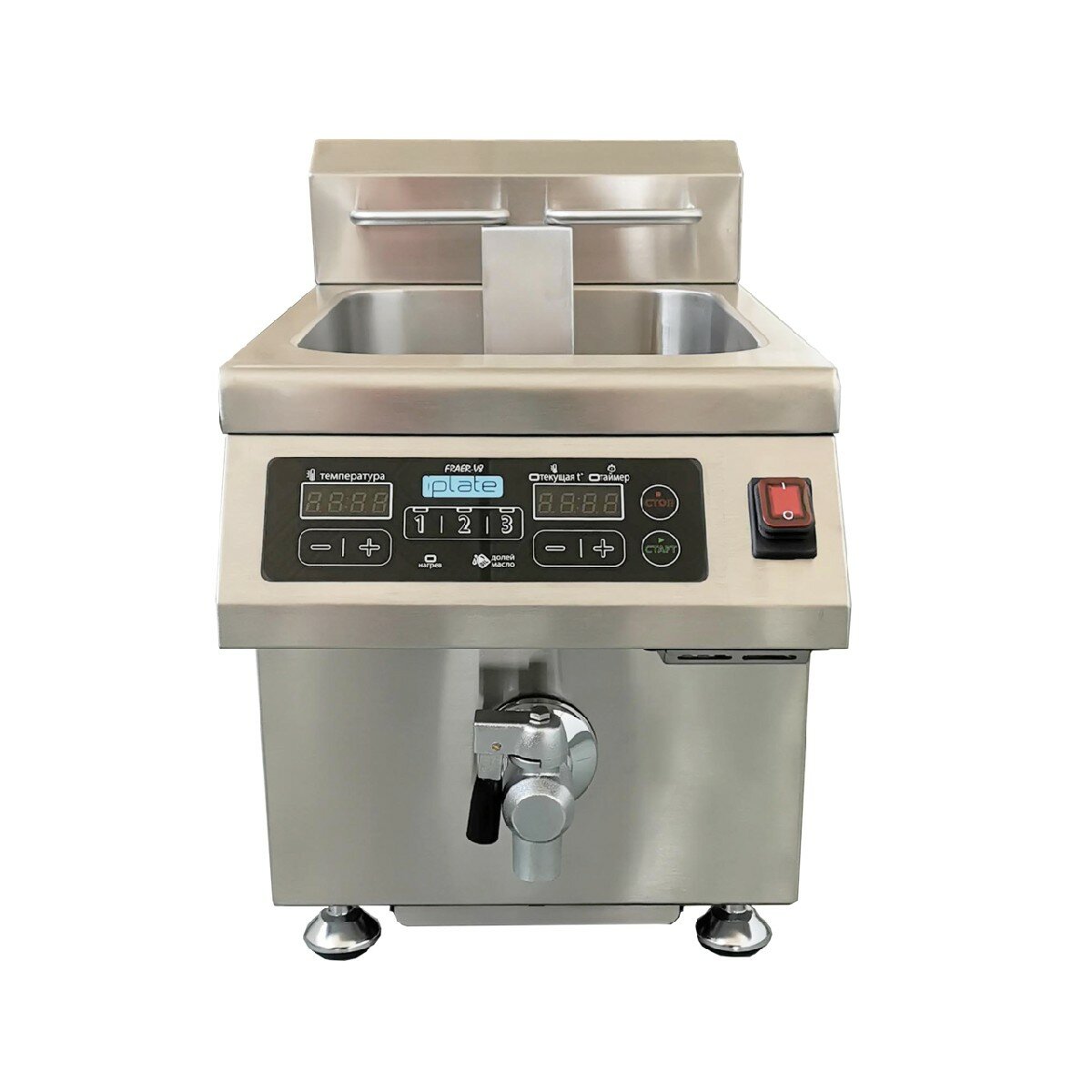 Профессиональная фритюрница электрическая настольная iPlate FRAER-V8 с чашей 8 л и крышкой для жарки и фри