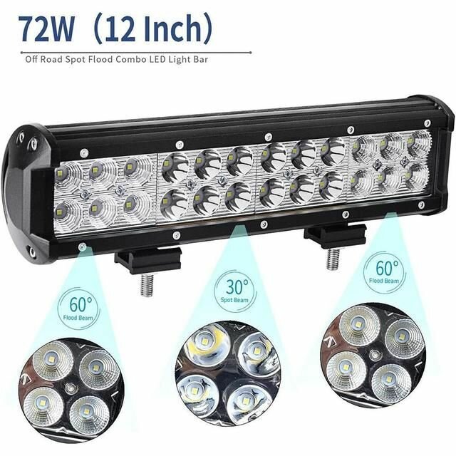 Светодиодная балка (панель) LED Bar 72W CREE, CW6000K, крепление в комплекте, DC9-30V Combo beam