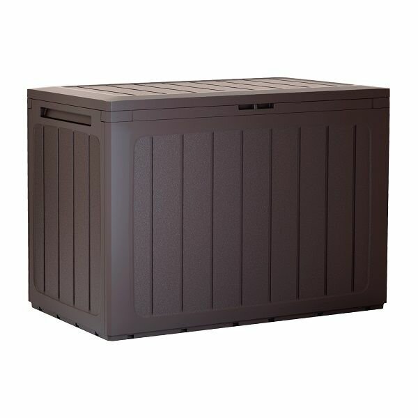 Сундук для хранения вещей и игрушек пластиковый садовый Prosperplast, мебель из искусственного ротанга уличная, ящик на балкон и дачный большой с крышкой венге
