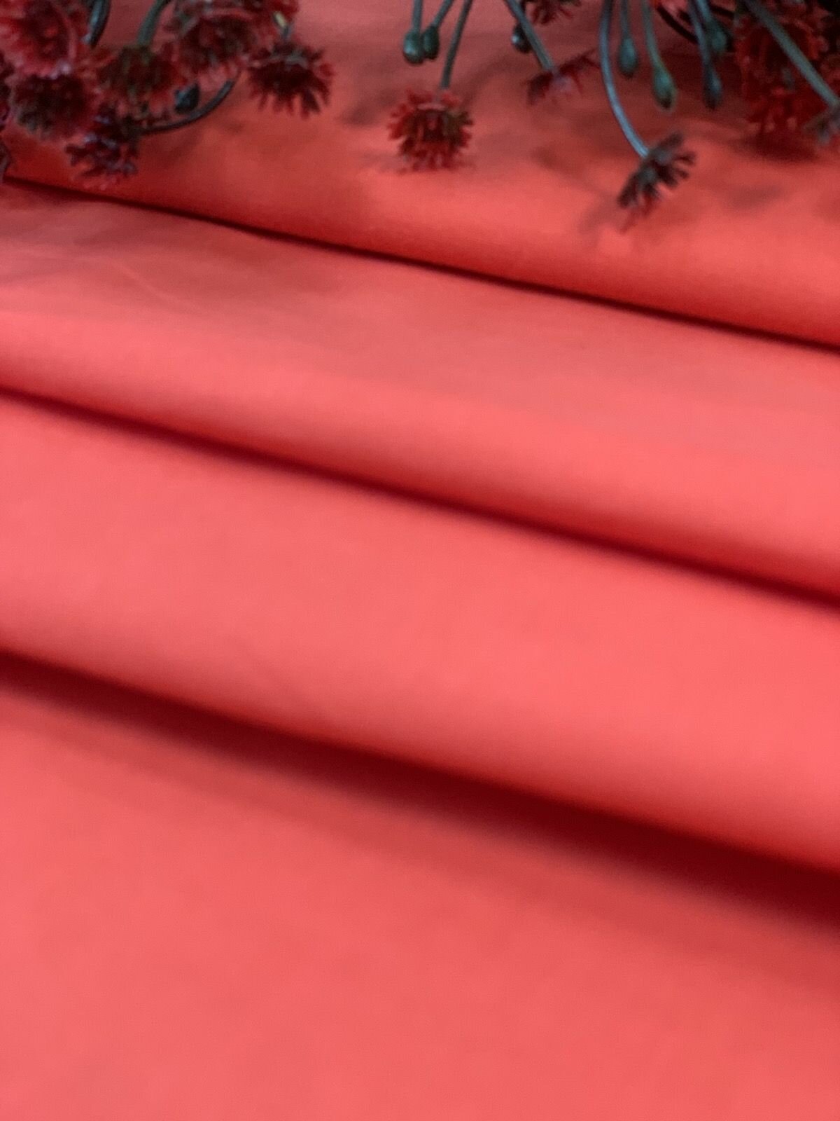 Ткань Батист красный 100 % х/б, отрез 0.85 м х 150 см