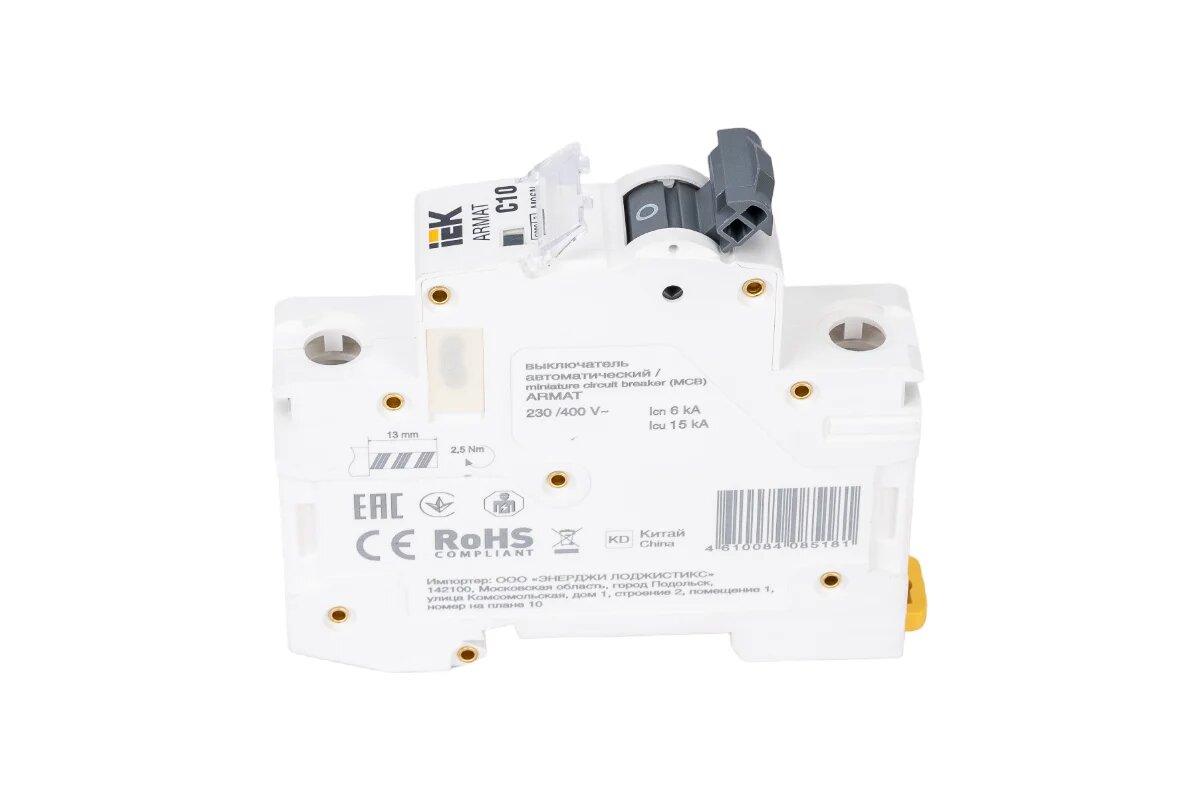 IEK ARMAT M06N 1P C 10A AR-M06N-1-C010 Однополюсный автоматический выключатель для щитка