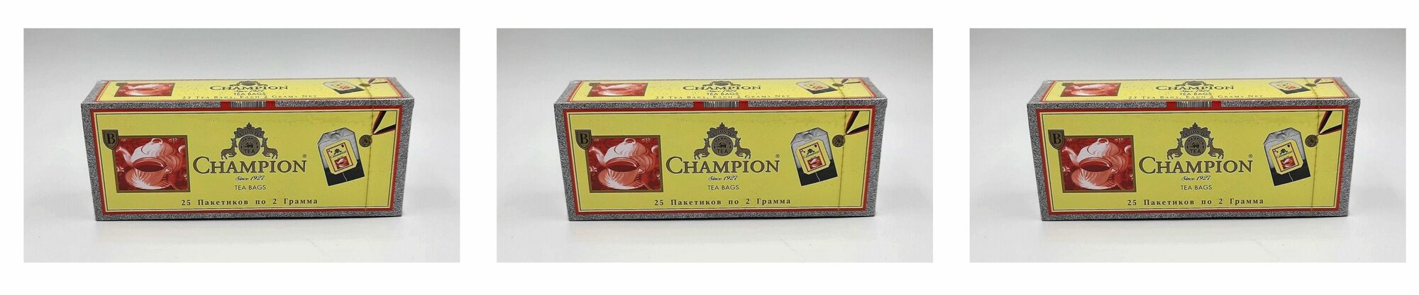 Champion чай черный в пакетиках,25 пак,3 шт