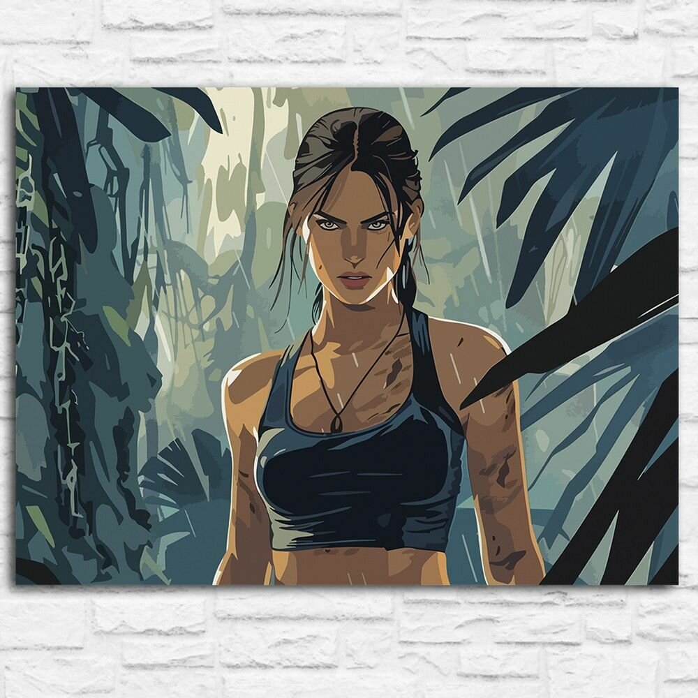 Картина по номерам на холсте игра Лара Крофт (Tomb Raider, PC, PS, XBOX) - 15251 Г 60x80