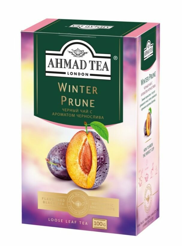 Ahmad tea Чай черный листовой Зимний Чернослив, 100 г