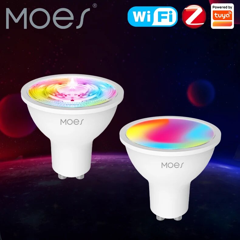 Светодиодная лампа MOES Zigbee GU10, 9W