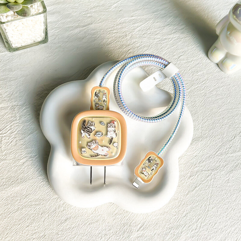 Защитный чехол для зарядного устройства Apple Charger Protective Cover, для модели round moment, кофейный