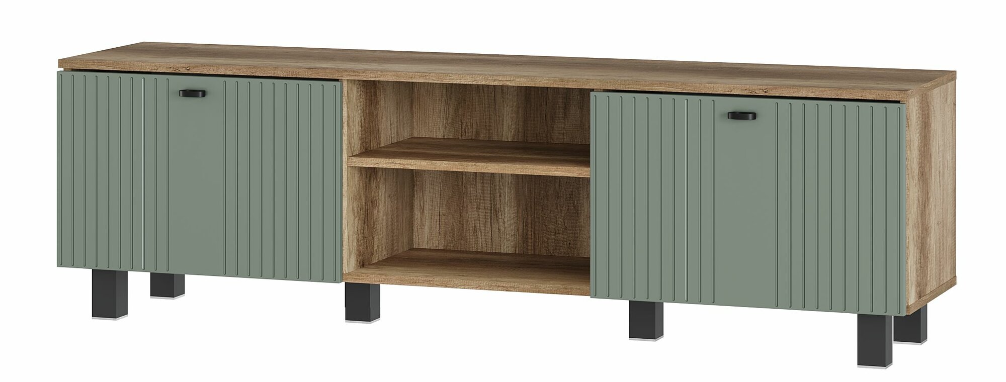 Тумба под телевизор "Олива" ТБ-09, ЛДСП Дуб каньон/MF12 эвкалипт софт, Мебелони