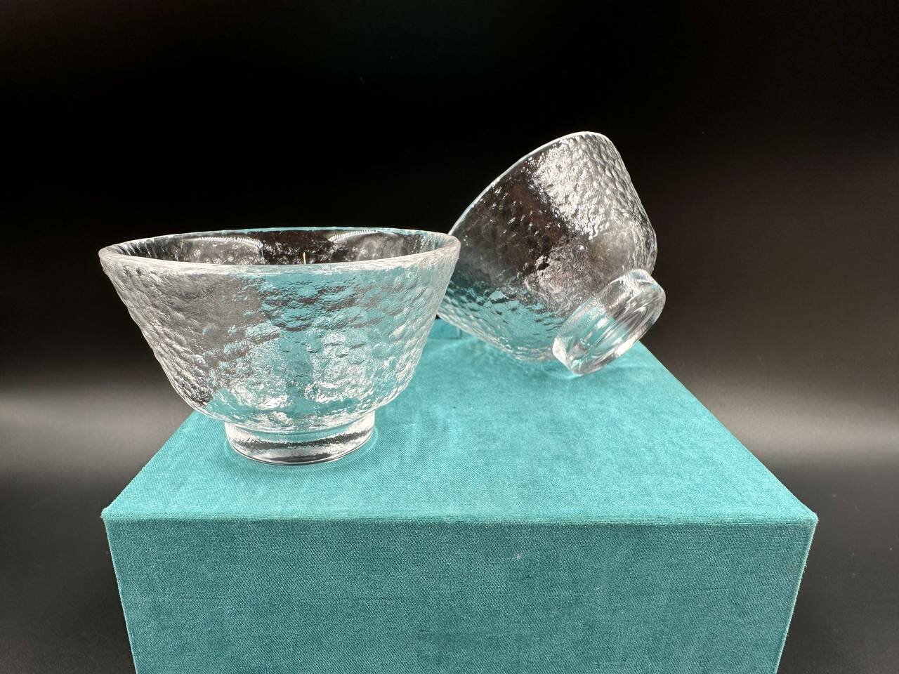 Пиала для чая стеклянная «Ледяной дождь», 70мл. Рельефная поверхность стекла