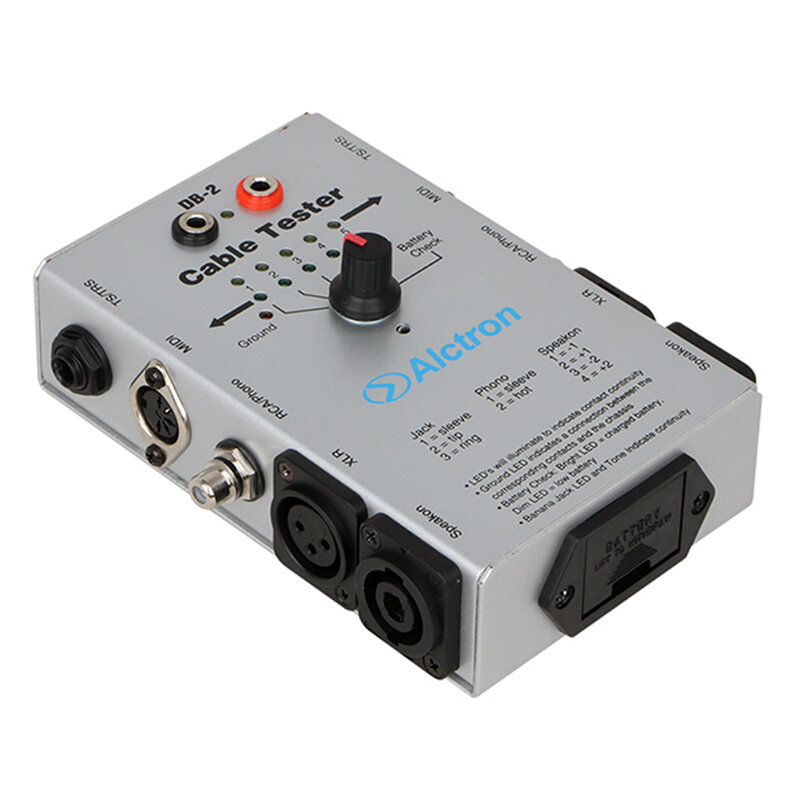 Кабельный тестер Lutner Alctron DB-2, аналоговый, для проверки кабелей, черный, металл