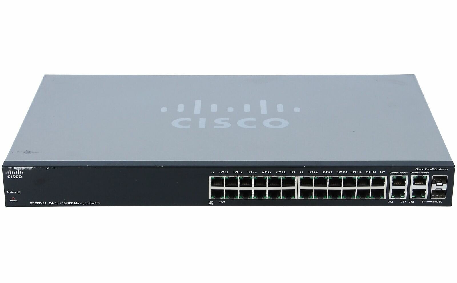 Коммутатор Cisco Small Business SF300-24 24х Ethernet RJ-45 2х Gigabit Ethernet 2 х SFP 10/100/1000 SRW224G4-K9