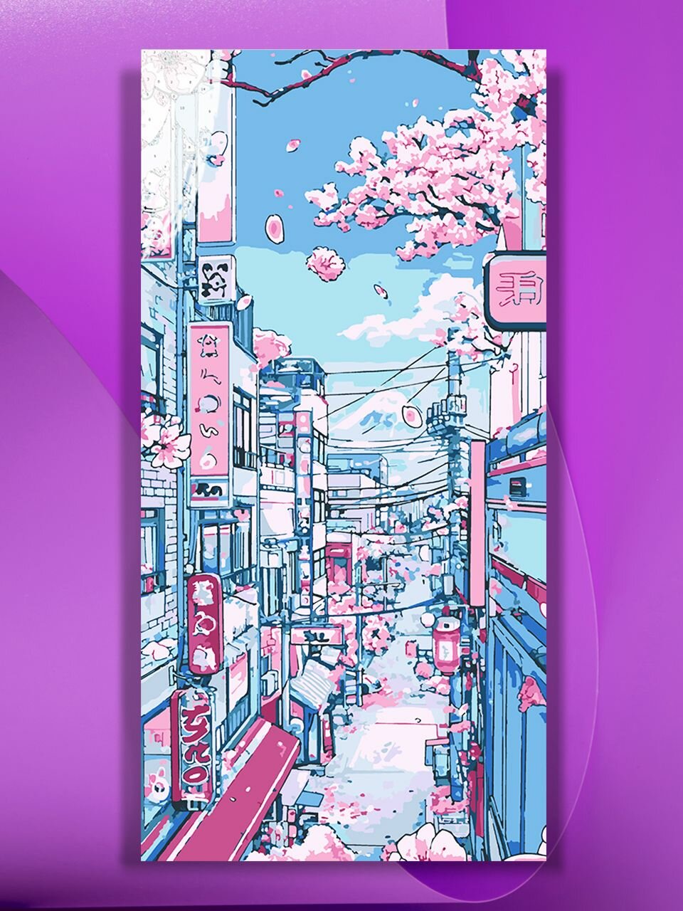 Картина по номерам на холсте Blue Pink Tokyo, 30 х 60 см