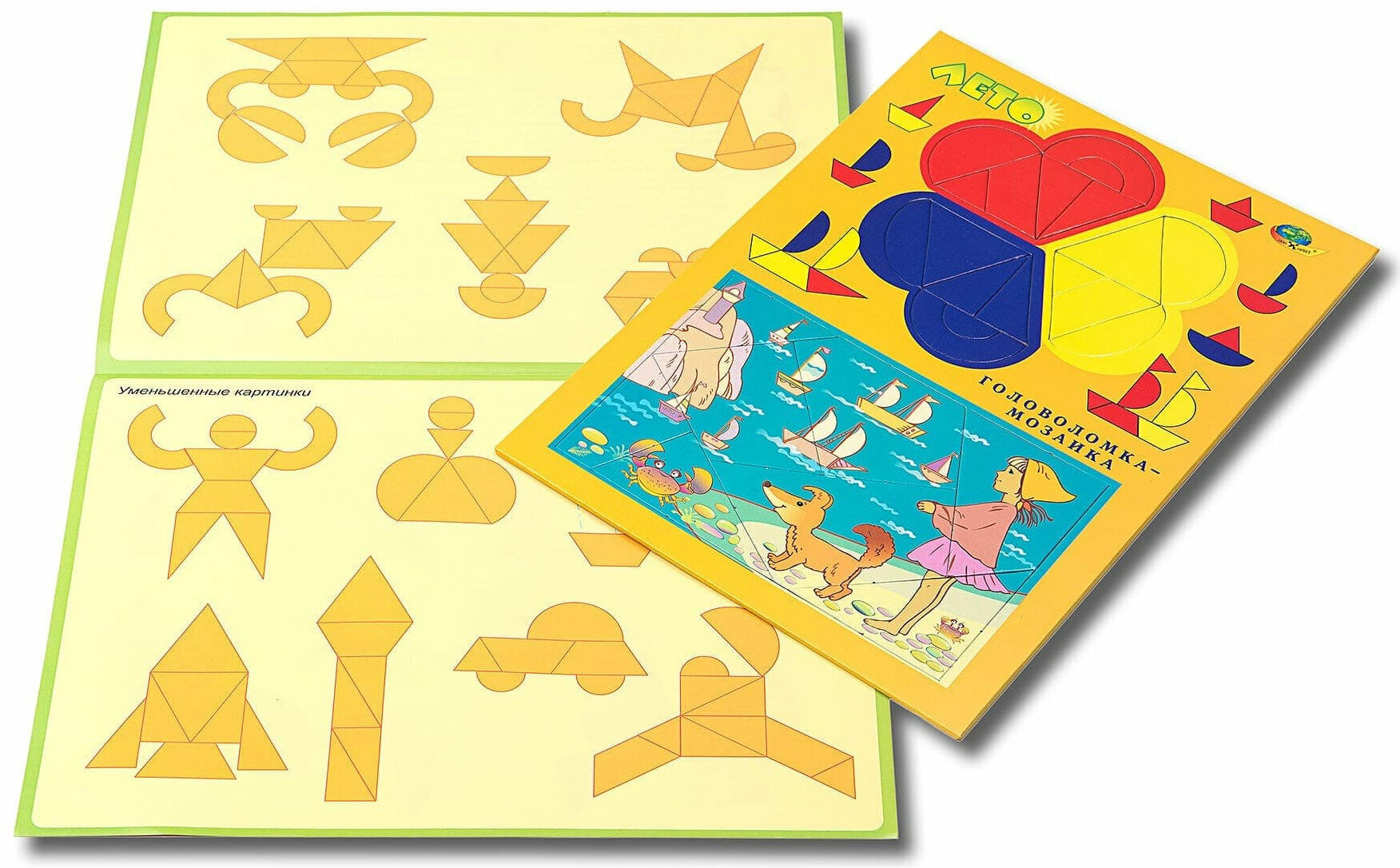 Головоломка-мозаика Корвет "Лето", учим цвета и фигуры, игровой материал на развитие мелкой моторики, фантазии и речи