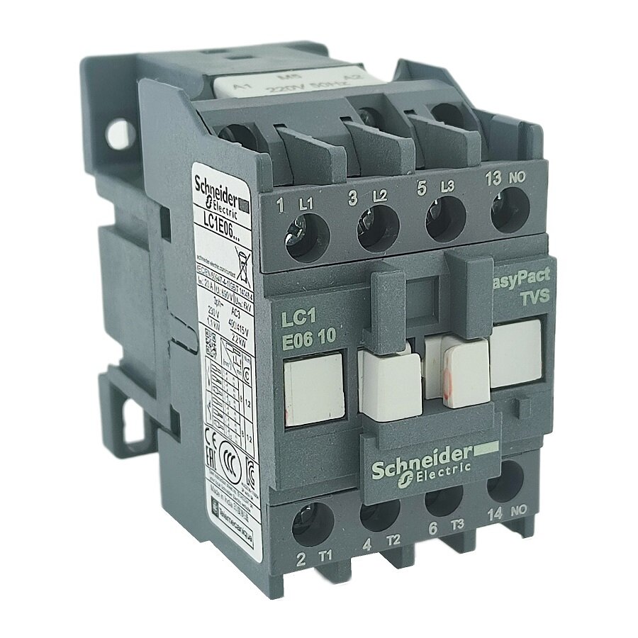 Контактор Schneider Electric LC1E0610M5 K 3P 6А NО 220V 50/60Гц винтовой зажим
