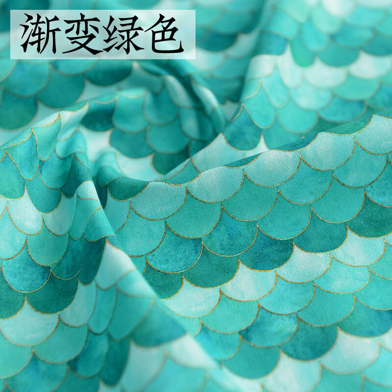 Ткань "Китайский национальный стиль", 100% хлопок, градиентно-зелёная, 20х20 см