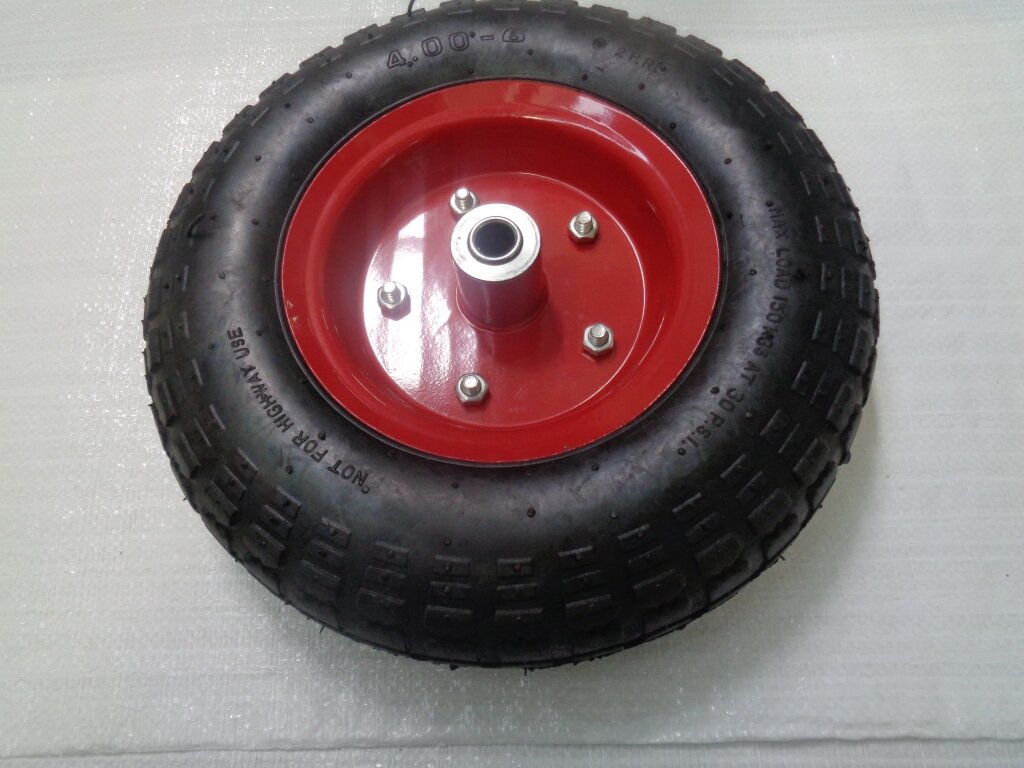Колесо тачки садовой 6" 4,00-6" (под ось 16мм) ступица, подшипник, камера