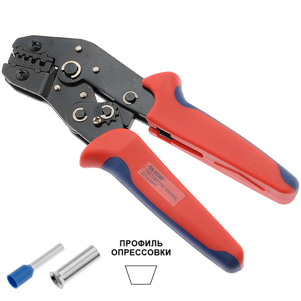 Пресс-клещи SN-05WF для втулочных наконечников 05-6 квмм (Derui)
