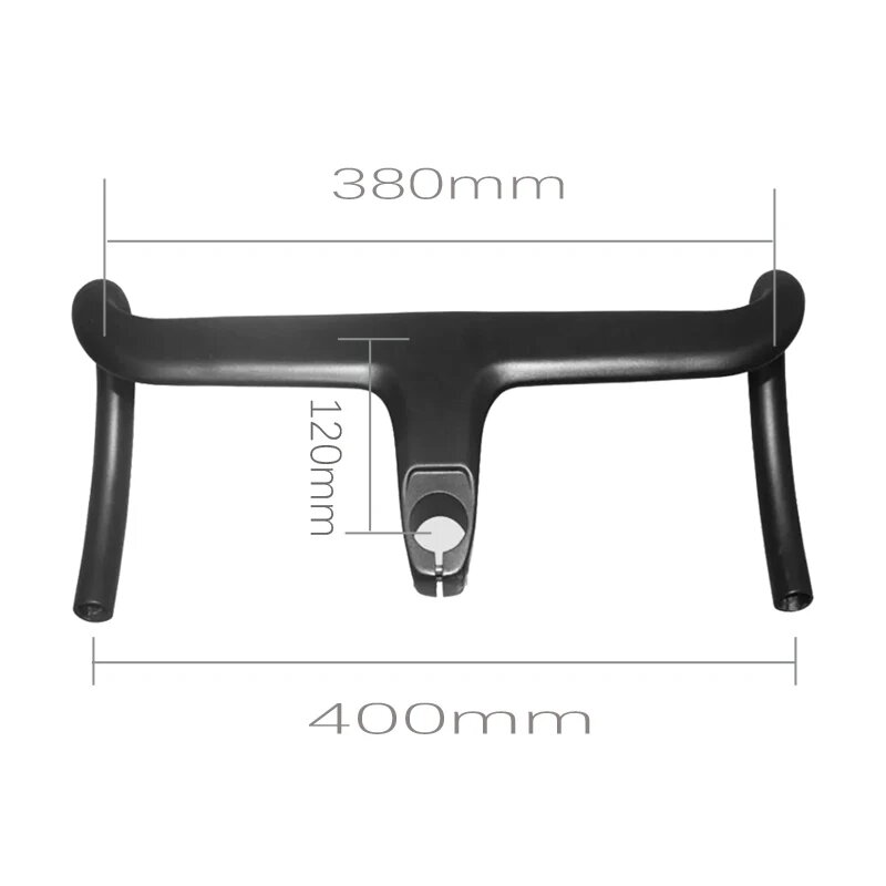 Интегрированный карбоновый руль T800 28,6 мм черный 400x120mm