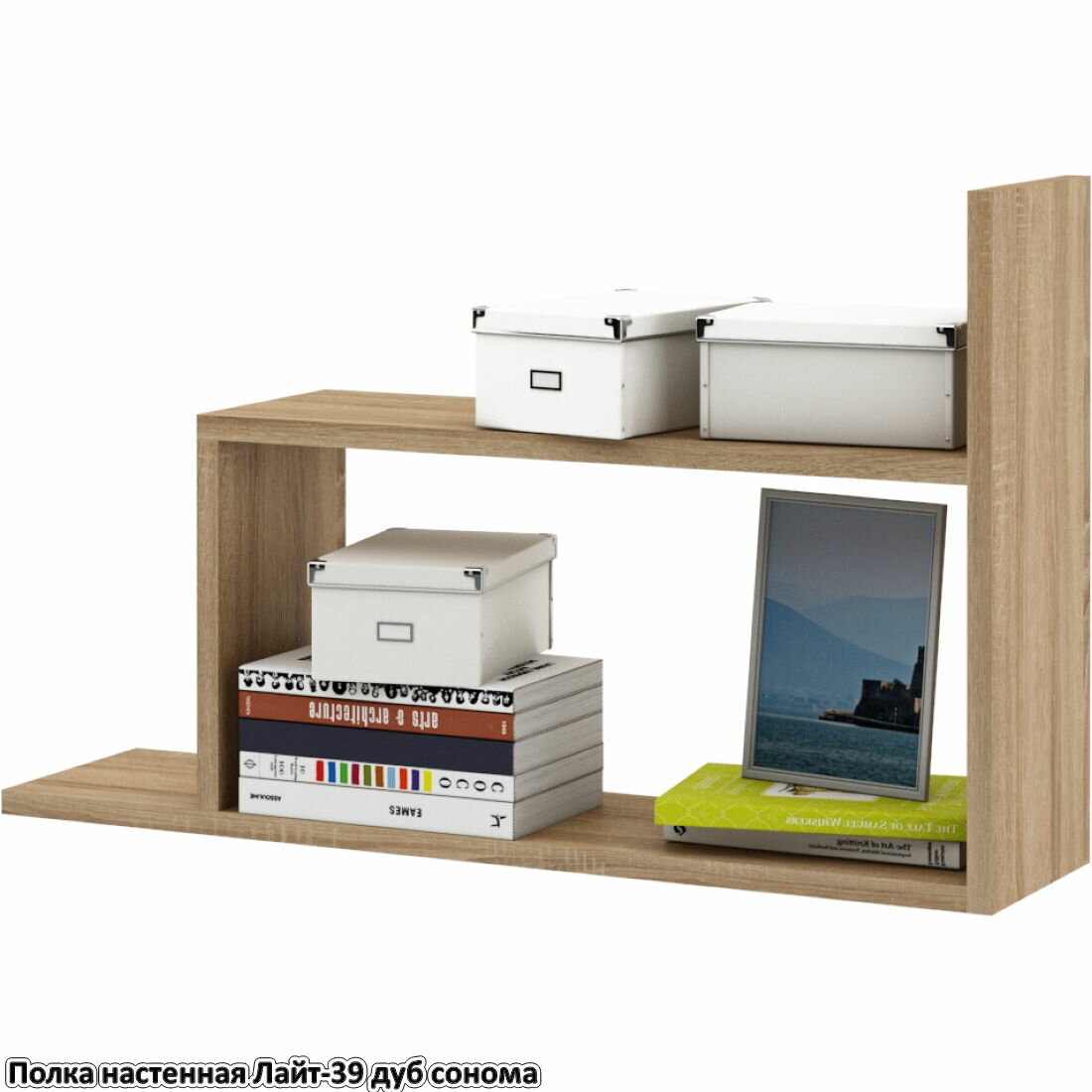 Полка Лайт-39-Дуб сонома, ЛДСП, МФ Владимир VMF, 70х43,2х17 см.