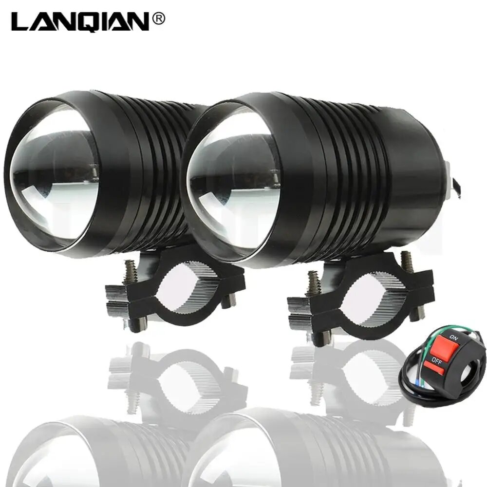 Аксессуары для мотоциклов U2 30 Вт 12 в 1200 лм аксессуары для мотоциклов Противотуманные фары для мотоциклов светодиодные фары для вождения 2 Black