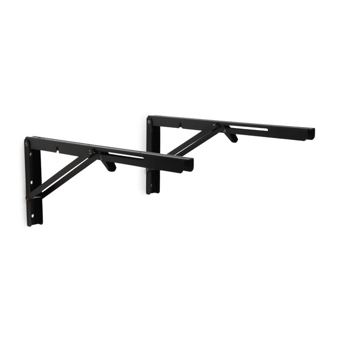 Кронштейн складной для столов и полок тундра, 2 шт, длина 450 мм, сталь черный