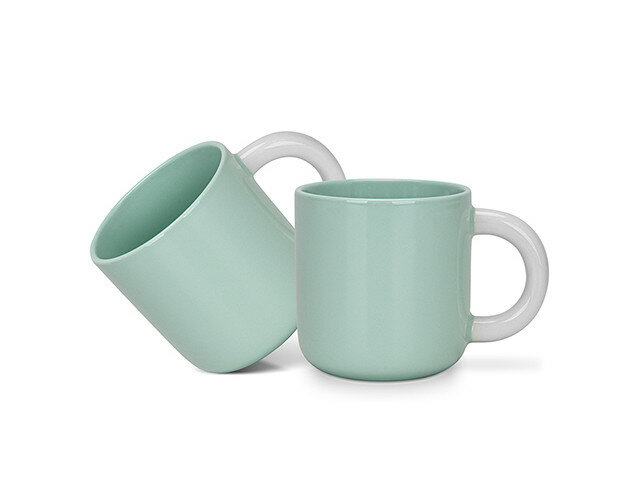 3744 FISSMAN Набор из 2-х кружек 360 мл GREEN (фарфор)