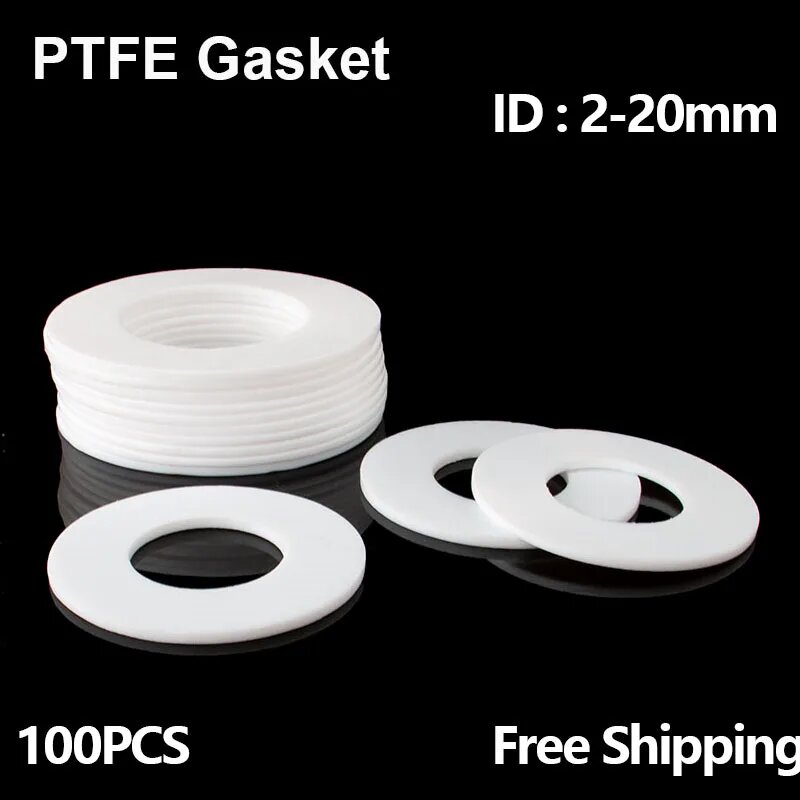 Прокладки из тефлона 2-20 мм, 100 шт 12x24x2