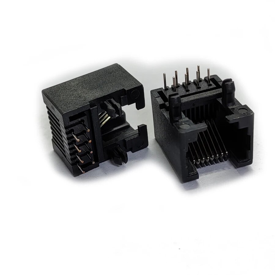 50 шт./лот 95001 RJ45 8P8C Женский разъем/розетка 90 градусов Черный для Сетевой модульной