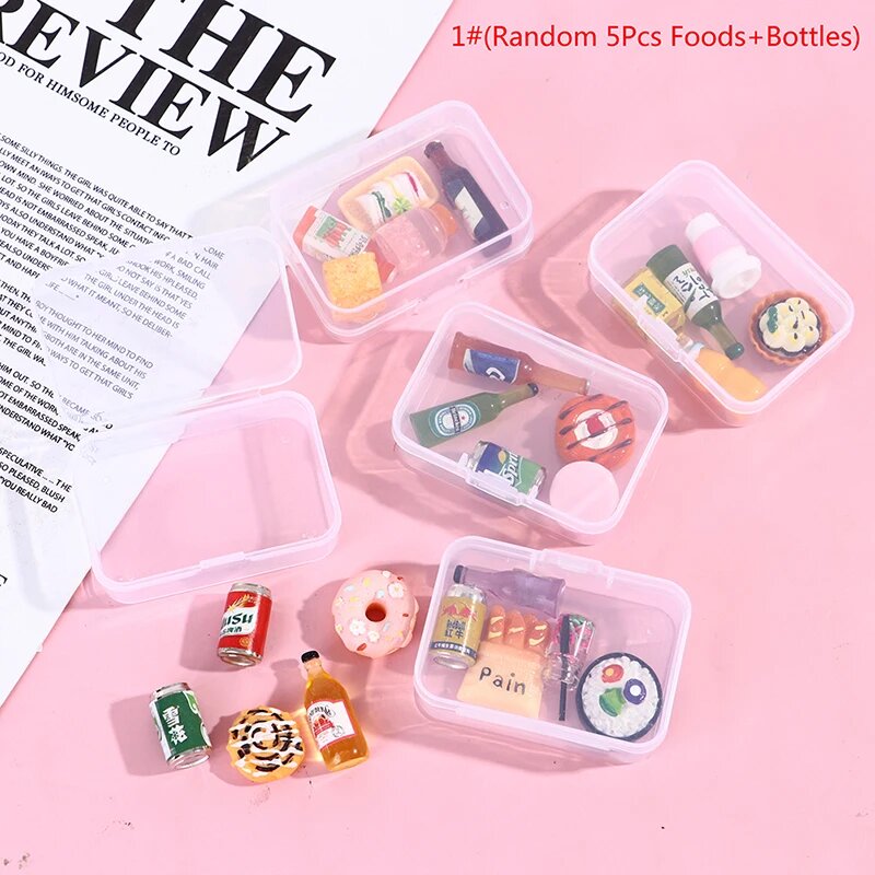 Миниатюрные бутылочки для кукольного домика 5 шт.