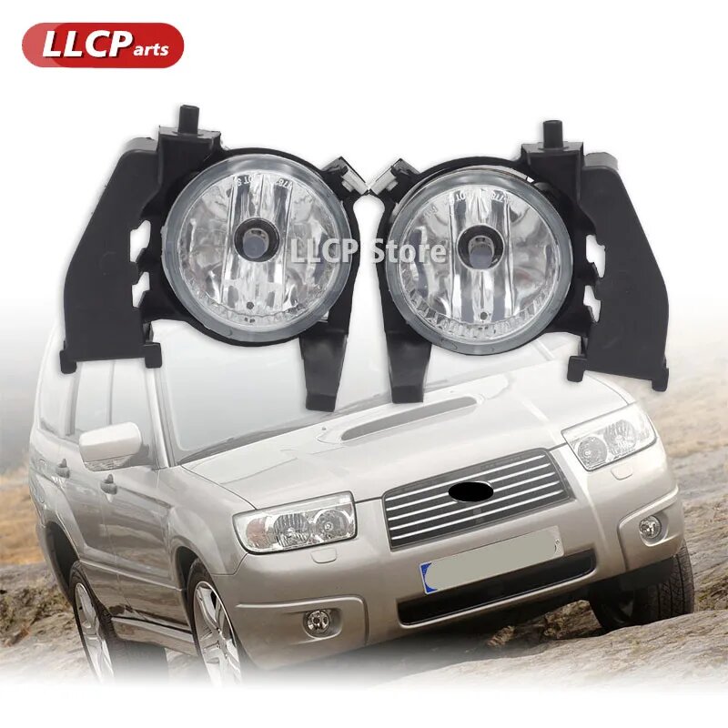Передний бампер LLCP, противотуманные фары s со стеклянными линзами для Subaru Forester SG 2006 2007 2008, противотуманные фары, противотумансветильник фары с лампочкой 1 Pair