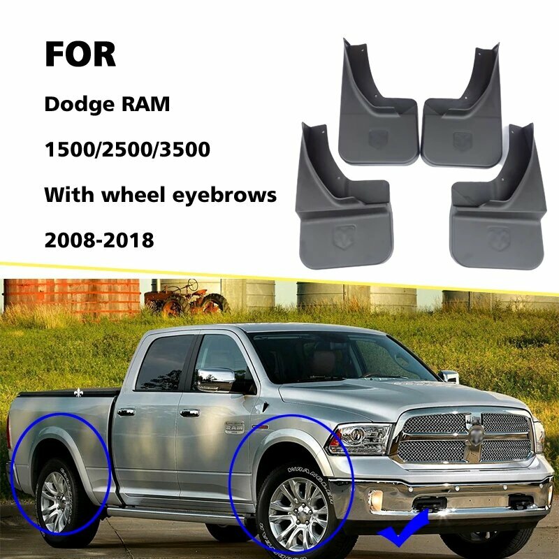 Брызговики для Dodge Ram 1500, 2500, 3500, 4 шт./компл. With Wheel eyebrow
