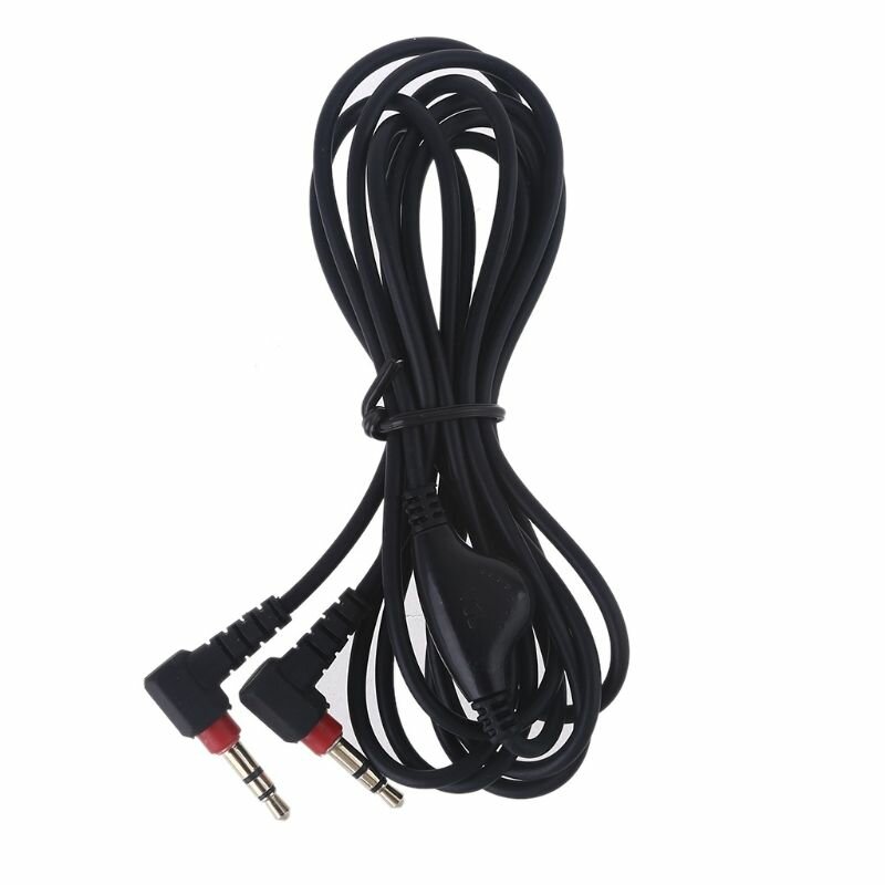 Аудиокабель с двойной коленной головкой 3,5 мм регулируемой громкостью-2 м