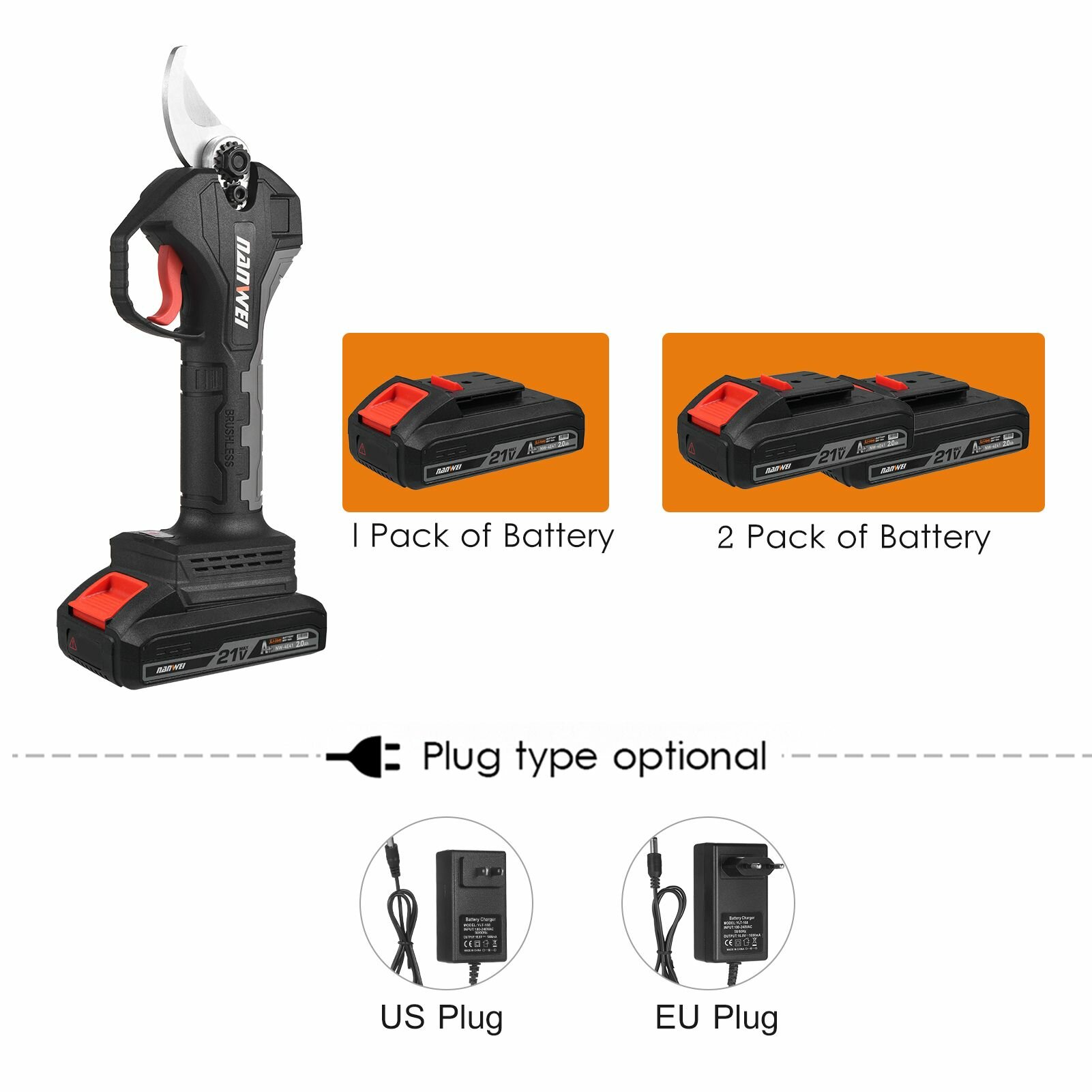 Аккумуляторный секатор 30 мм, 10 А ч, 1 акк, US