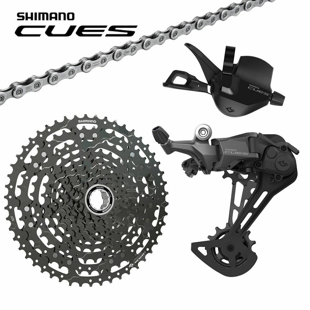 Shimano CUES U6000, набор скоростей 1x10, переключение SL-R/RD, муфта свободного хода, цепь, (набор из 4)