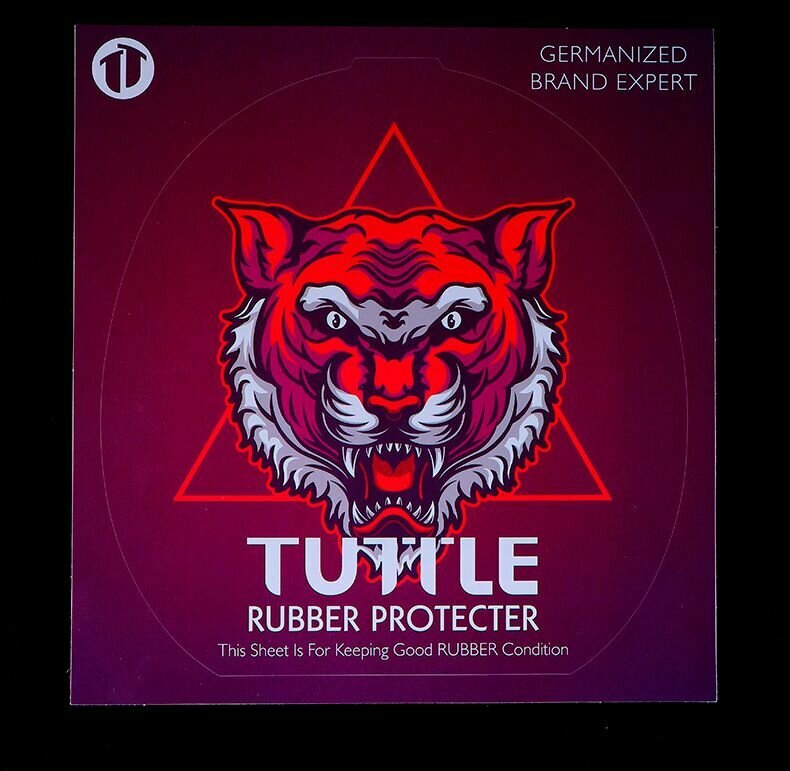 Защитный экран наклейка (2шт) TUTTLE Tiger на европейские накладки для настольного тенниса