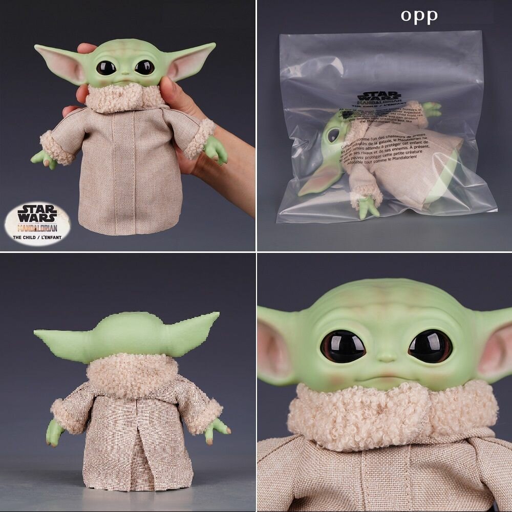 Мягкая плюшевая фигурка Малыш Йода Грогу 17 см для коллекции, подарка и украшения интерьера