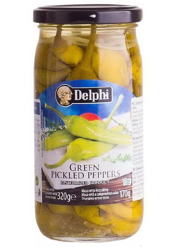 Перец DELPHI зеленый маринованный /стекло/ 320г