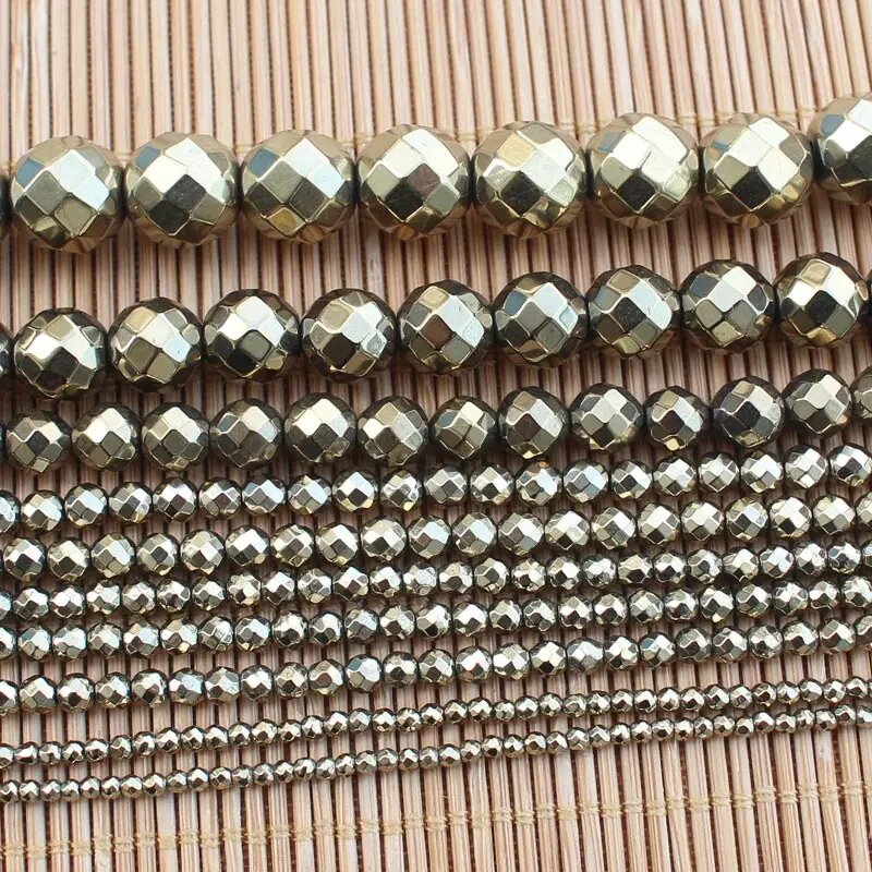 Граненые бусины из гематита и пирита Laerf beads 2-12 мм 10mm