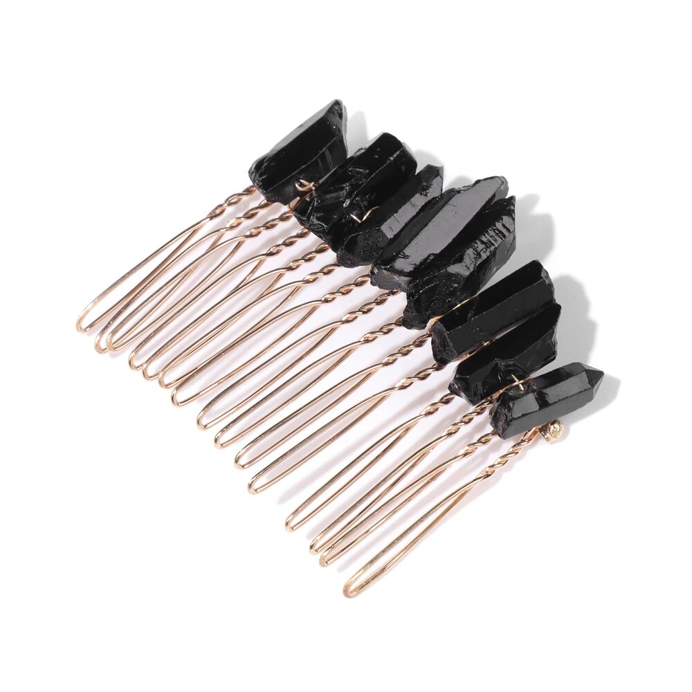 Многоцветная каменная расческа Rainagem Черный, No.5 Black Crystal