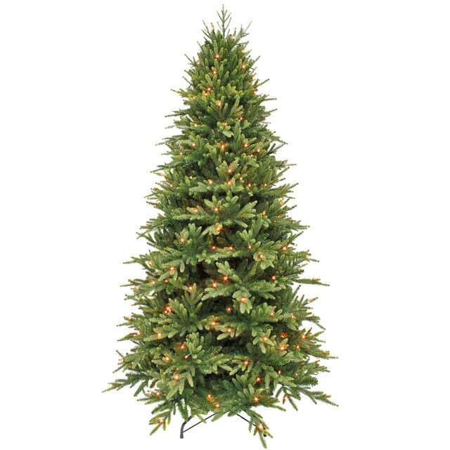 Искусственная елка с лампочками Королевская Стройная 215 см, 256 теплых белых ламп, литая + ПВХ, Triumph Tree, 72061