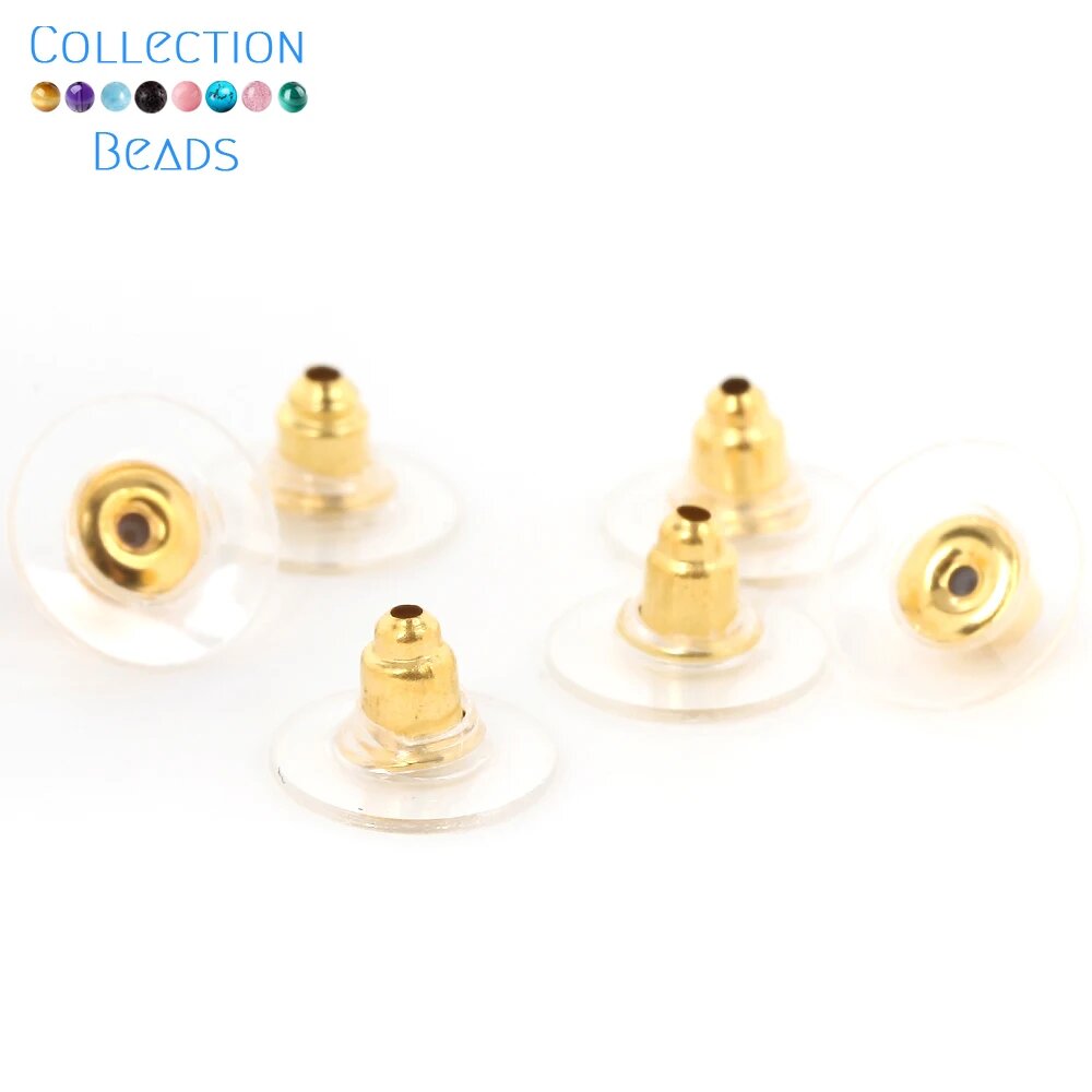 Резиновые заглушки для сережек 100 шт Gold Color