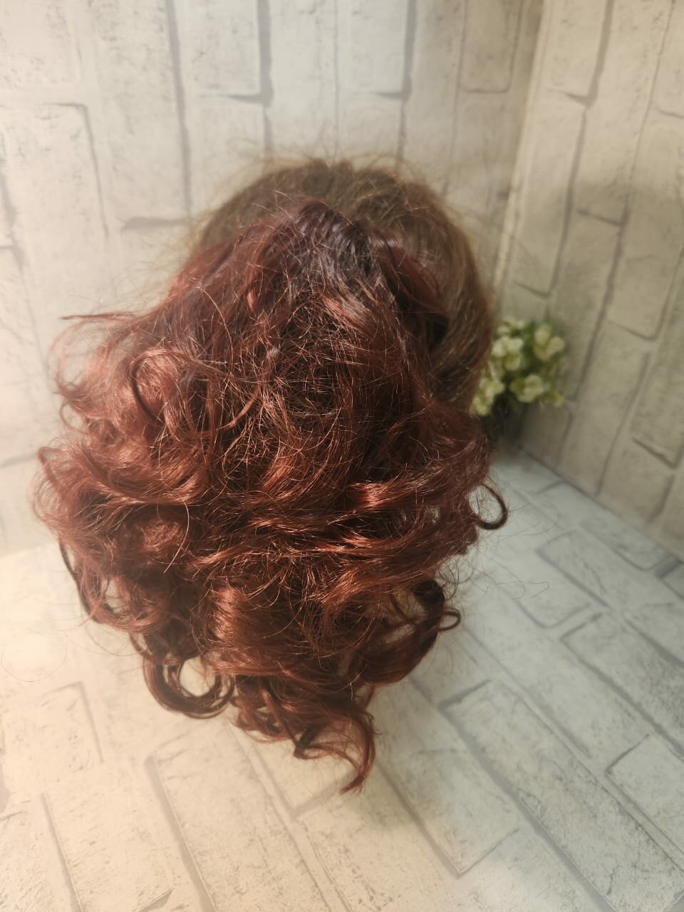 Хвост-шиньон VIP-PARIK перевертыш, искусственный, термостойкий, крепление на крабе, цвет Светлое красное дерево