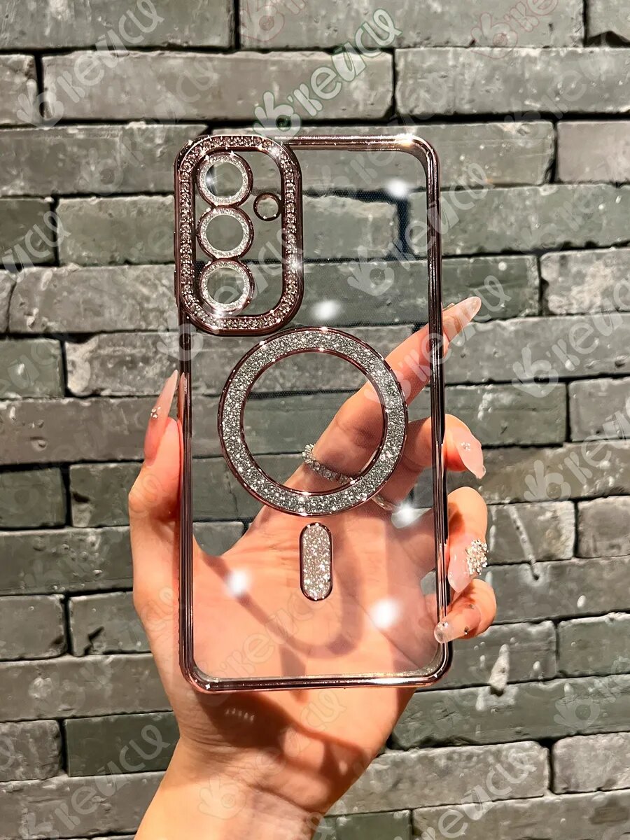 Чехол О'кейси, для Samsung Galaxy A16, MagSafe, силикон, розовый, прозрачный