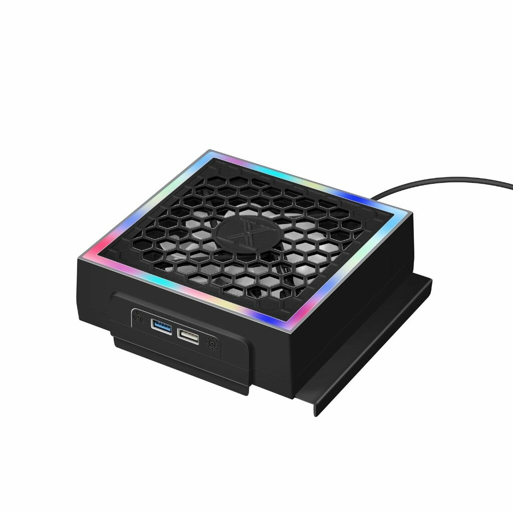 Вентилятор охлаждения консоли для серийной системы с 2 портами USB и подсветкой, 3 скорости, регулируемый, низкий уровень шума