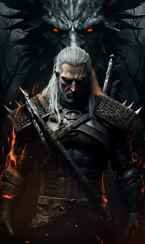 Алмазная мозаика "The Witcher" 40*50см, без рамы. Отлично подходит для дома, украшения, подарков, Рождества.