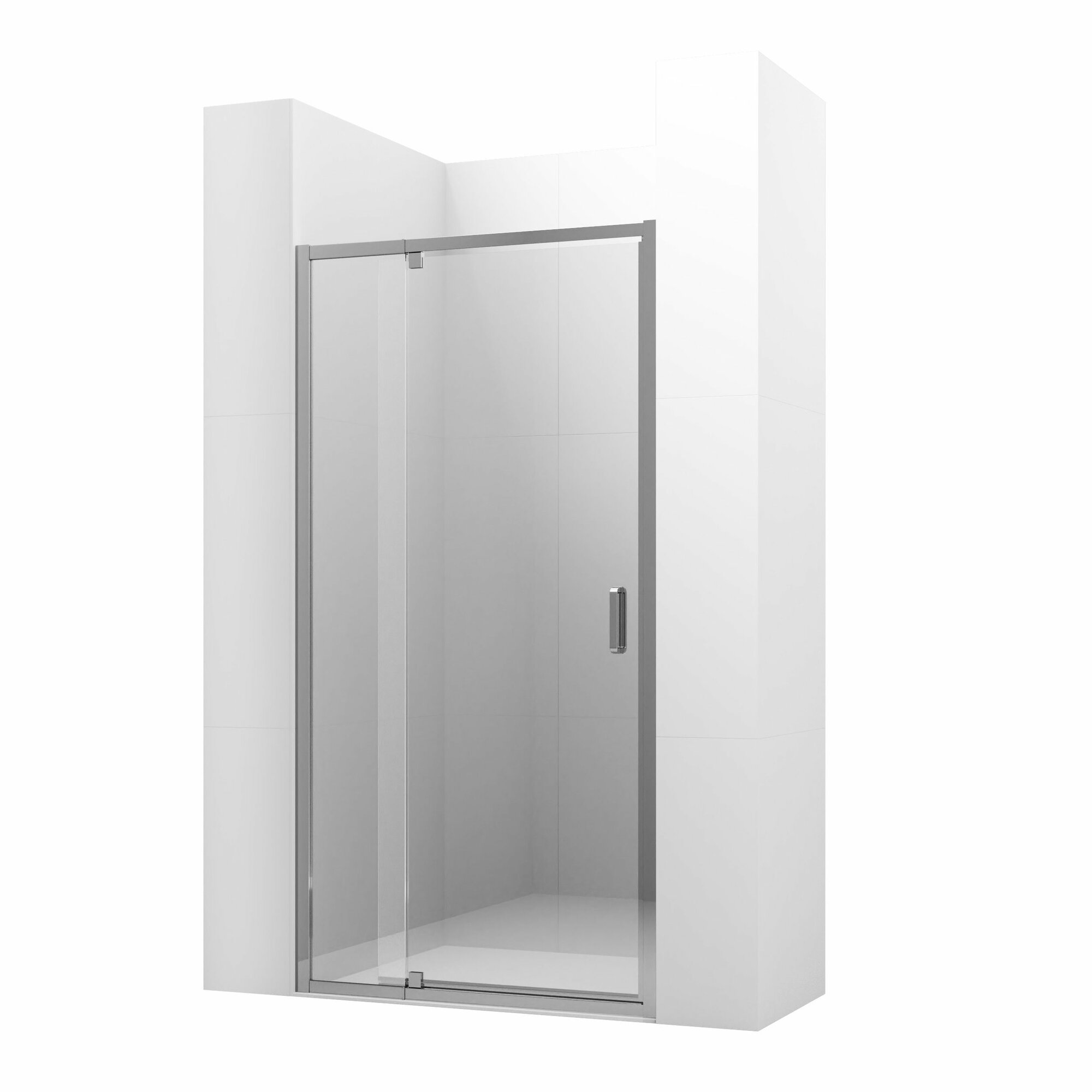 Дверь в нишу Ambassador Elysium 111021104KX (100х200) хром, стекло прозрачное, распашная,1 место