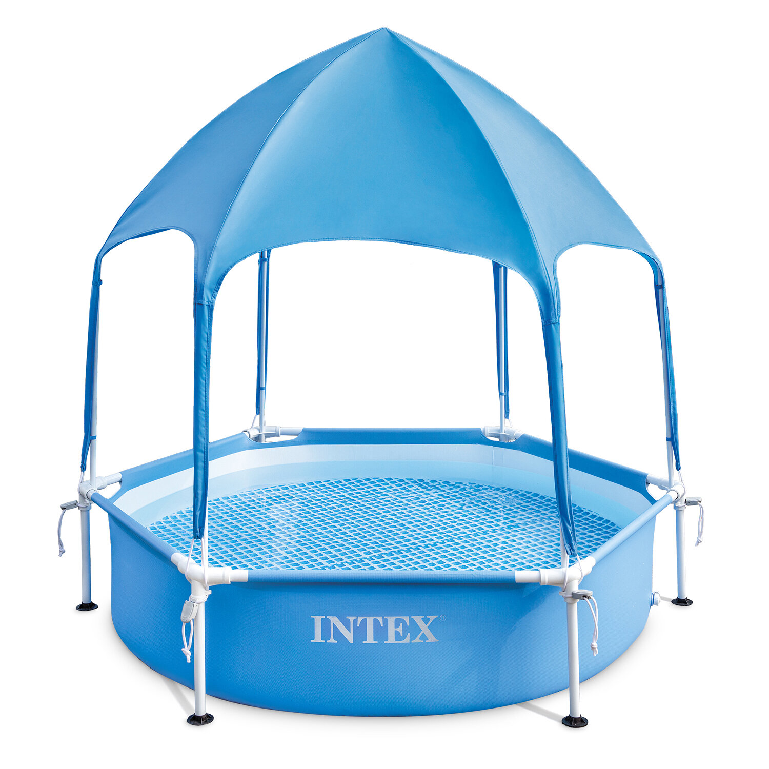 Бассейн каркасный Intex Canopy Metal Frame 28209 с навесом, 183х38см, 700 л, синий