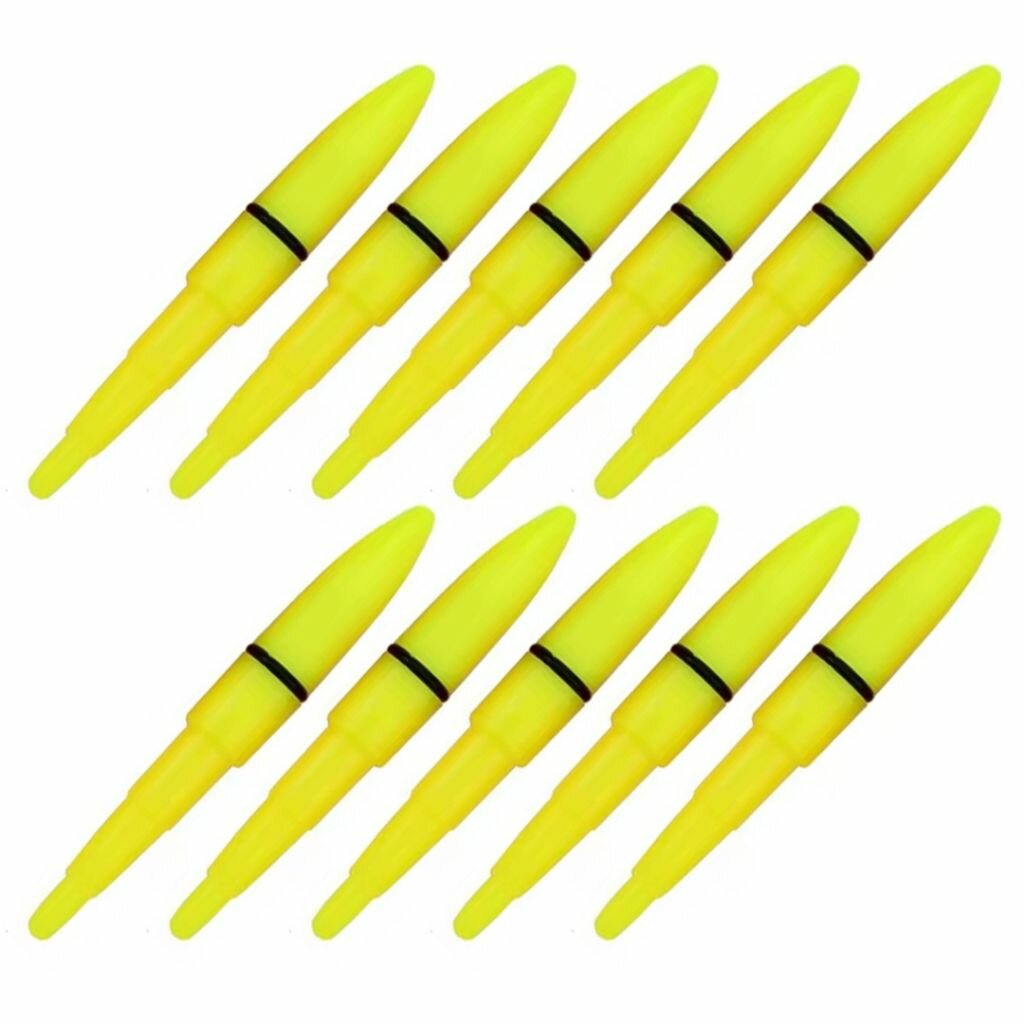 Рыболовные принадлежности, Фонарь для ночной рыбалки без батареек - желтый острый, 10 шт.