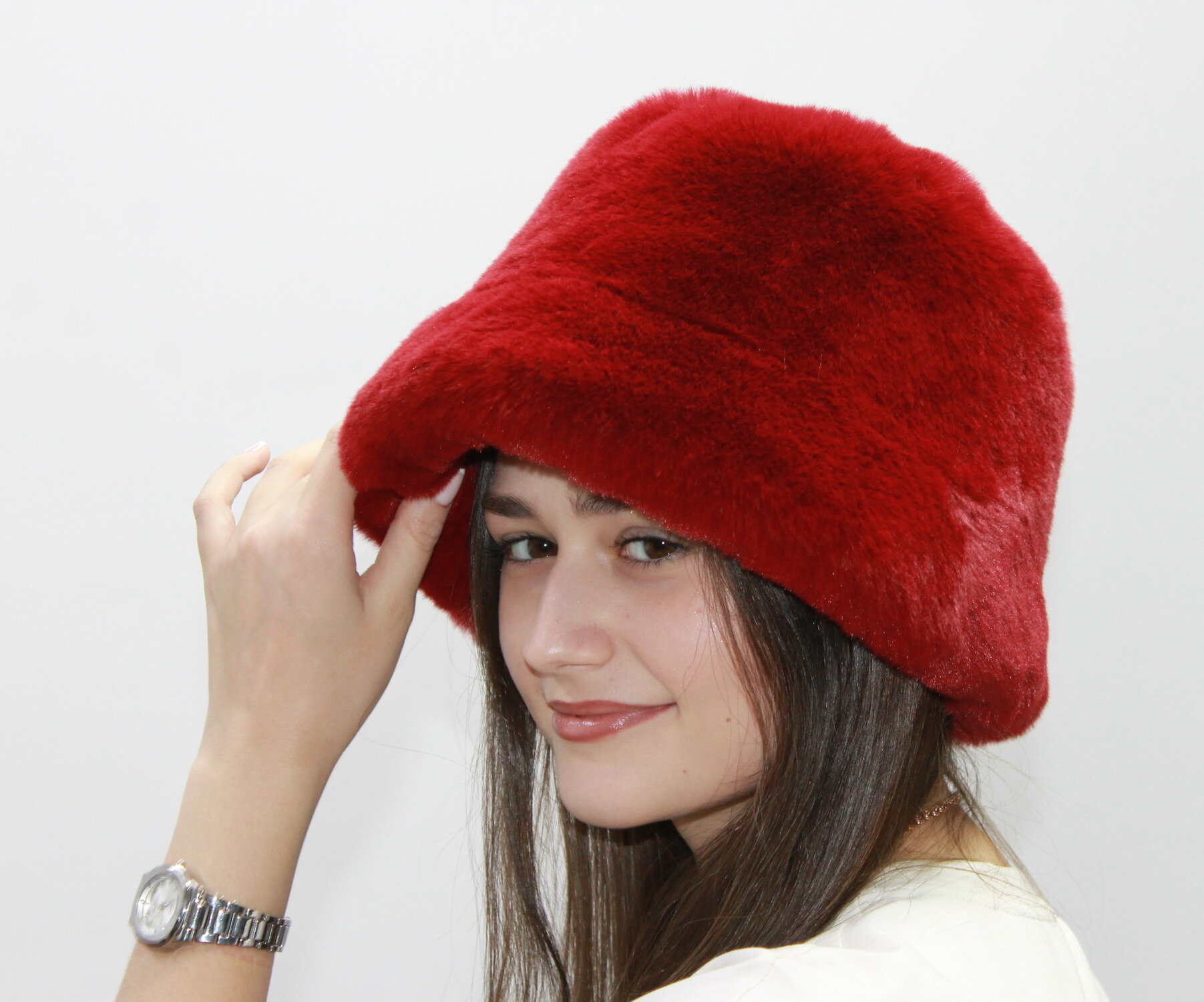 Панама Панама из эко меха для женщин