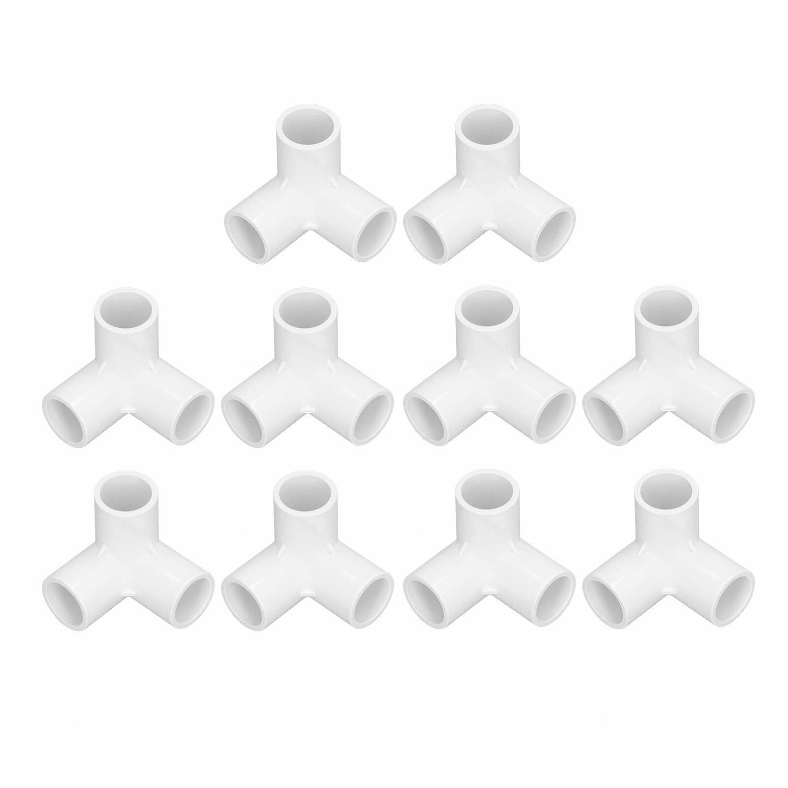 10ШТ 3-ходовые фитинги для труб из ПВХ-пластика Прямоугольный Тройник Угловой соединитель 20 мм Внутренний диаметр Белый=v=