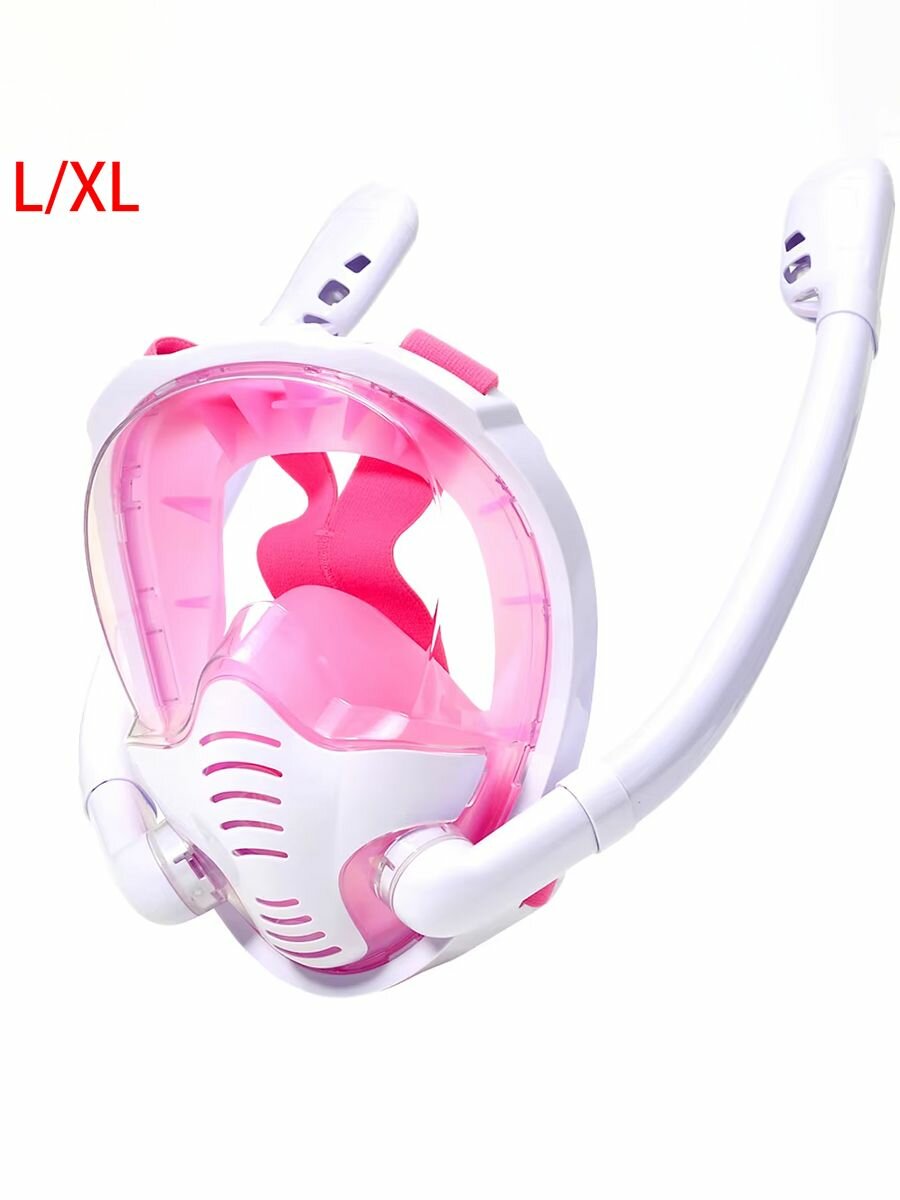 Маска для снорклинга на все лицо с панорамным обзором 180 , силиконовые очки для снорклинга с сухим верхом, дайвинга, плавания с 2 трубками, защита от запотевания и протечек